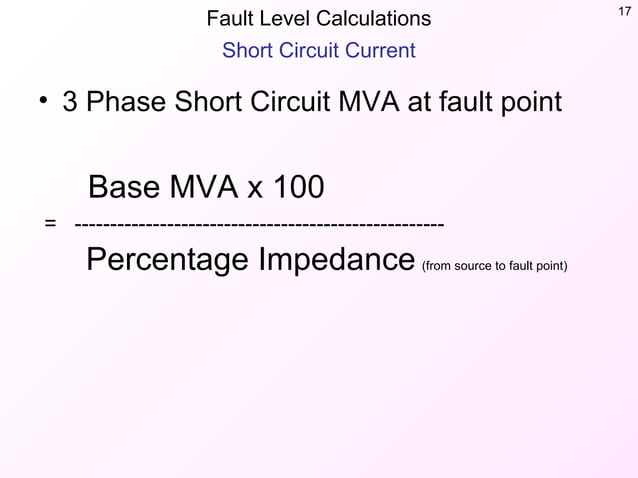 Fault level calculations | PPT