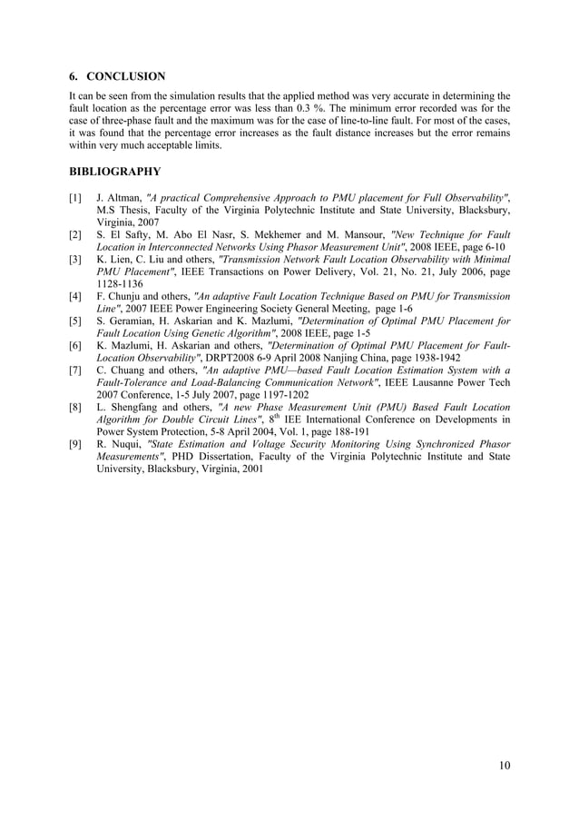 Fault Location In Sec Interconnected Network Based On Synchronized Phasor Measurements Pdf