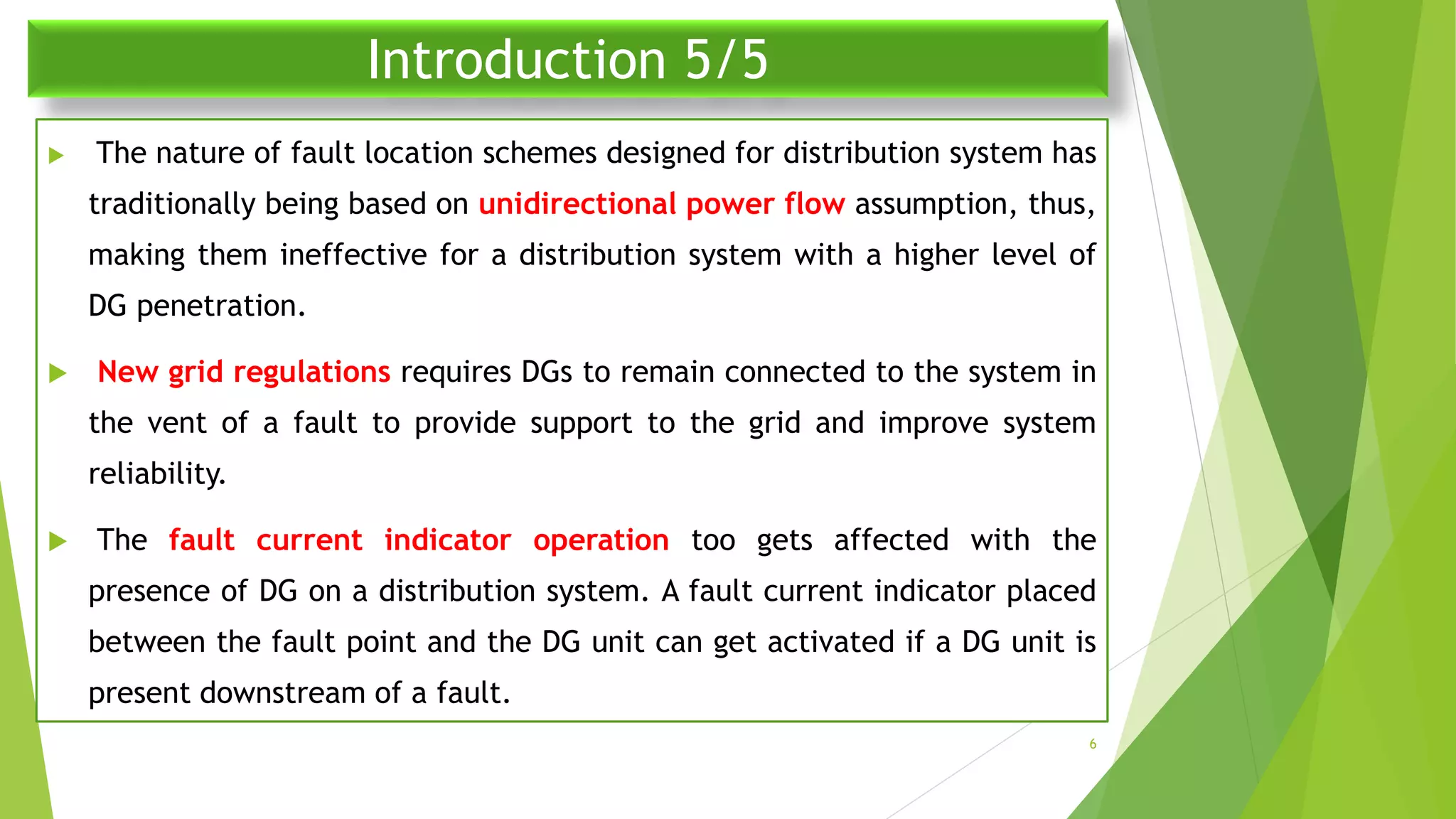 Fault Location Techniques In Smart Distribution System Ppt 1207