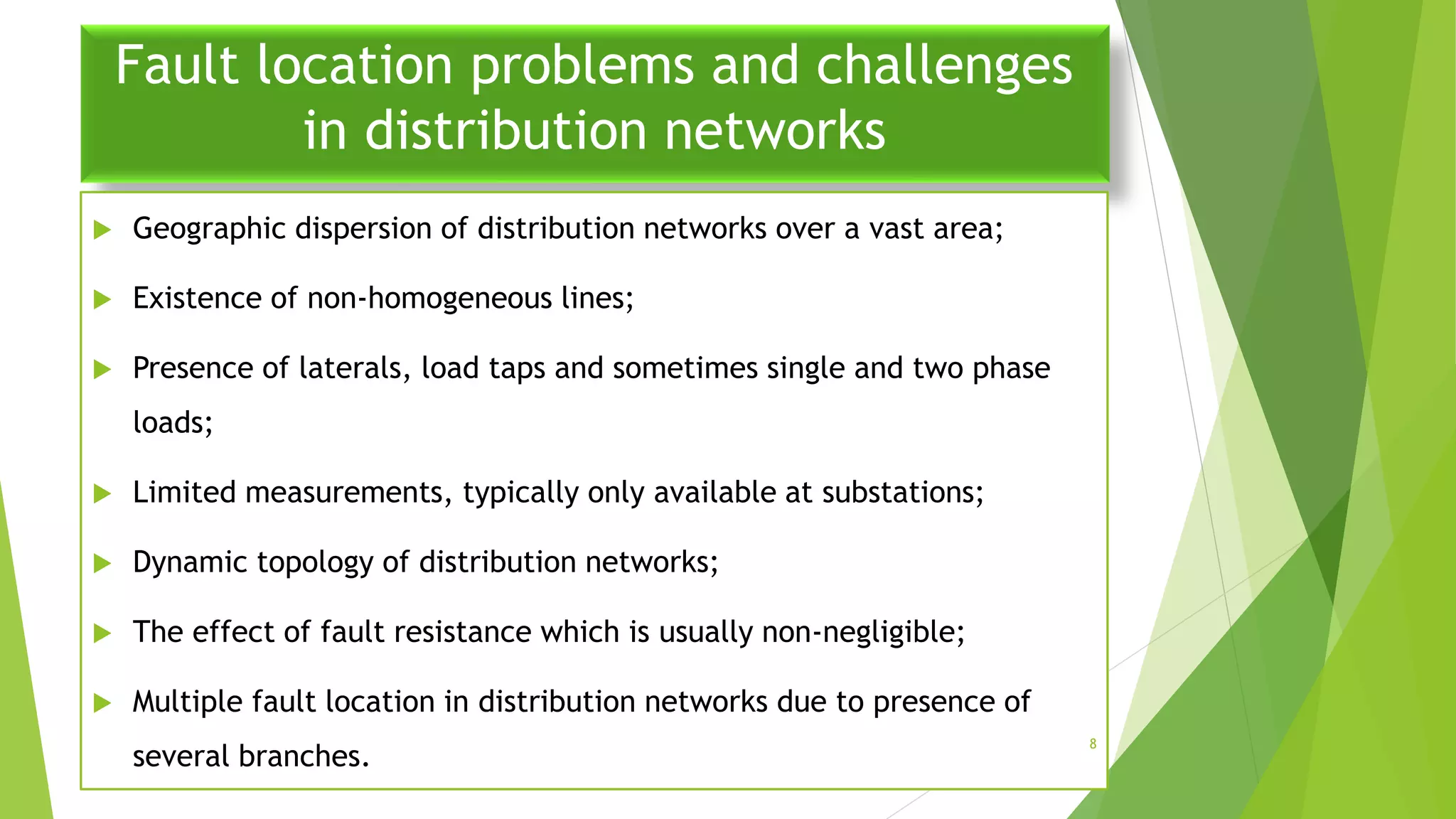 Fault location techniques in smart distribution system | PPT