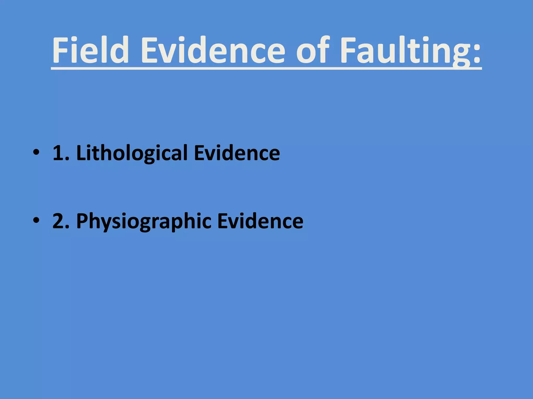 Fault - Parts & Types - Field Evidences | PPTX