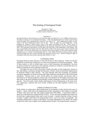 The Scaling of Geological Faults | PDF