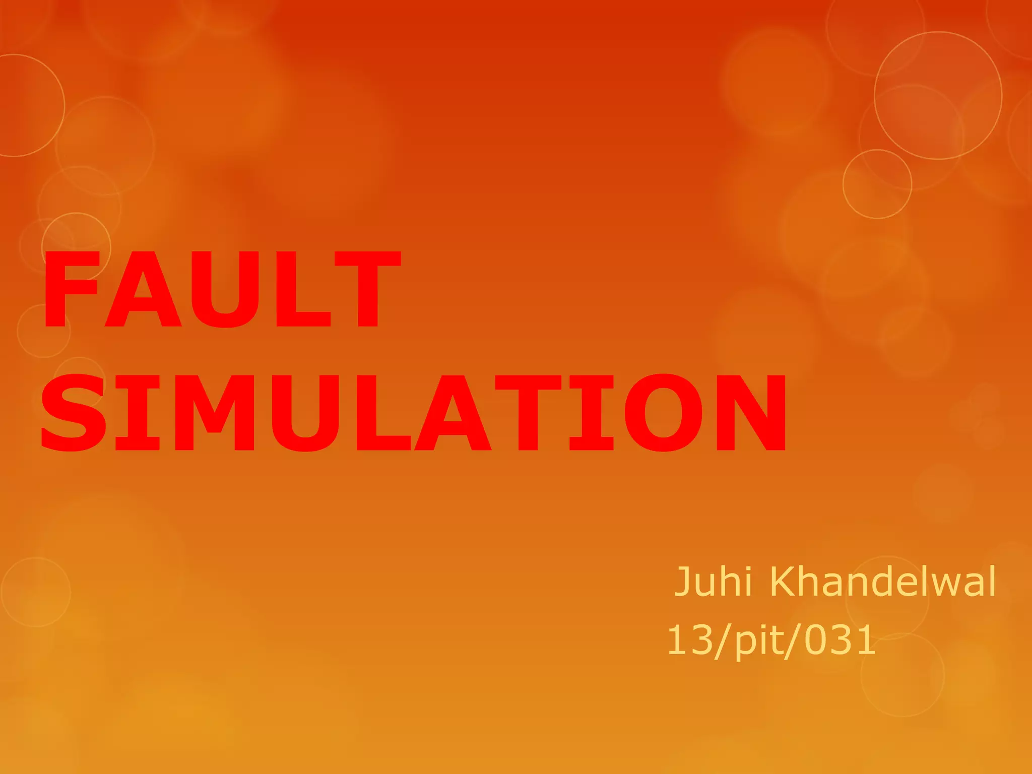Fault simulation | PPT