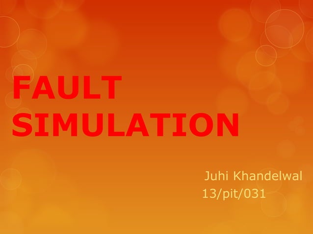 Fault simulation | PPT