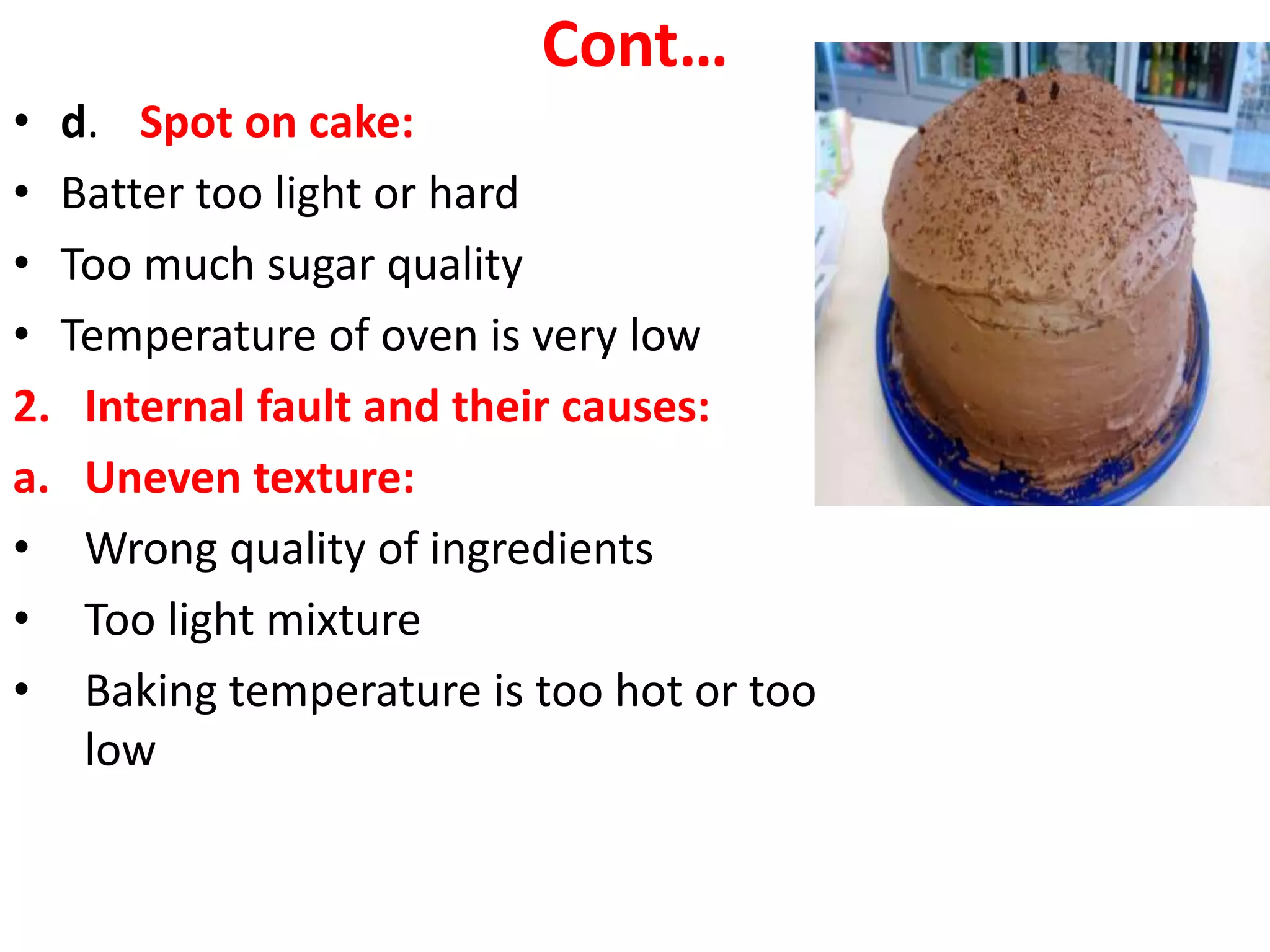 Faults in making sponge and cakes | PPT