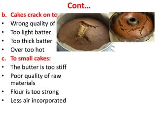 Faults in making sponge and cakes | PPT | Desserts and Baking | Food ...