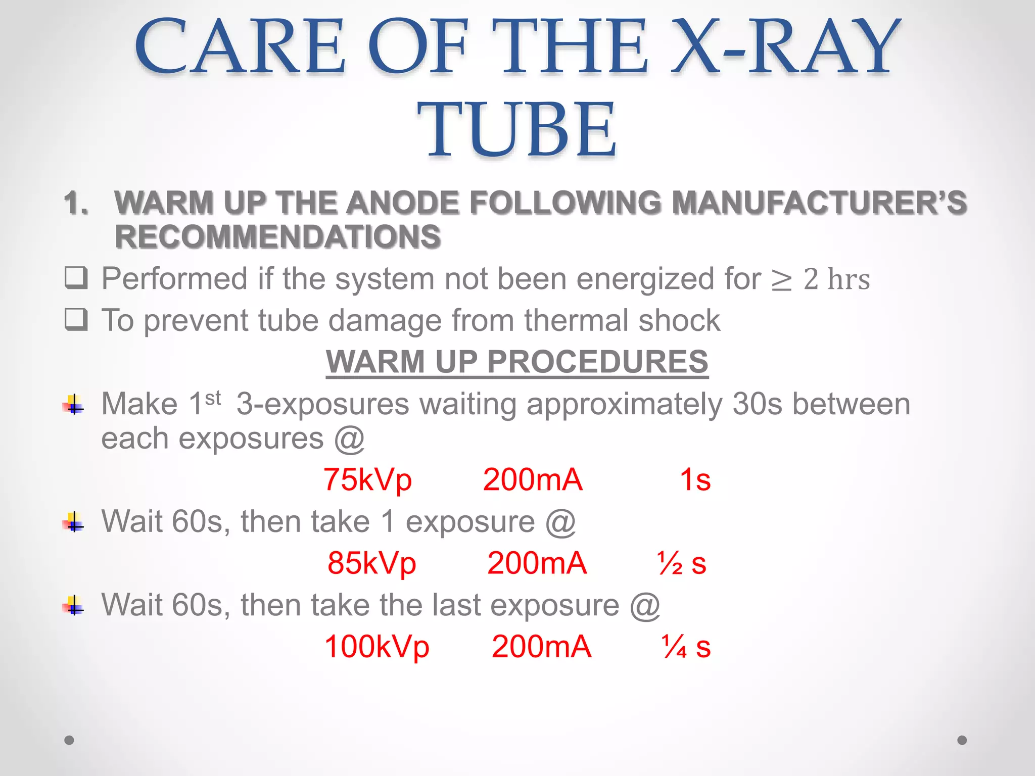 Faults in x ray tube and its care | PPTX