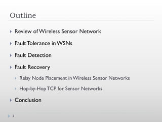 Fault tolerance in wsn | PDF