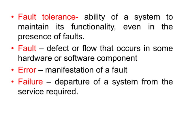 Fault tolerance techniques | PPTX