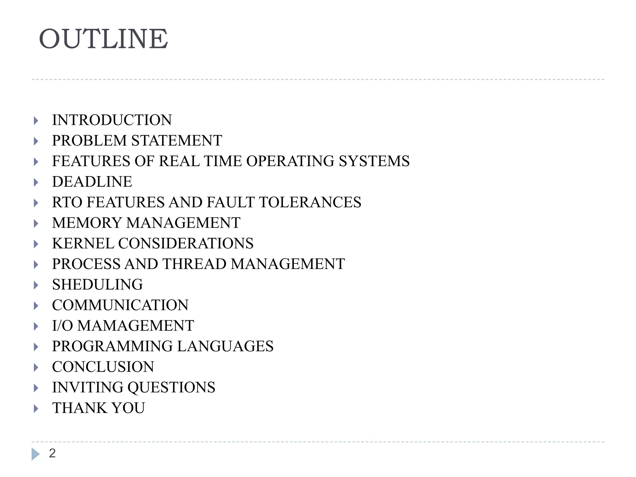 Fault tolerance techniques for real time operating system | PPTX
