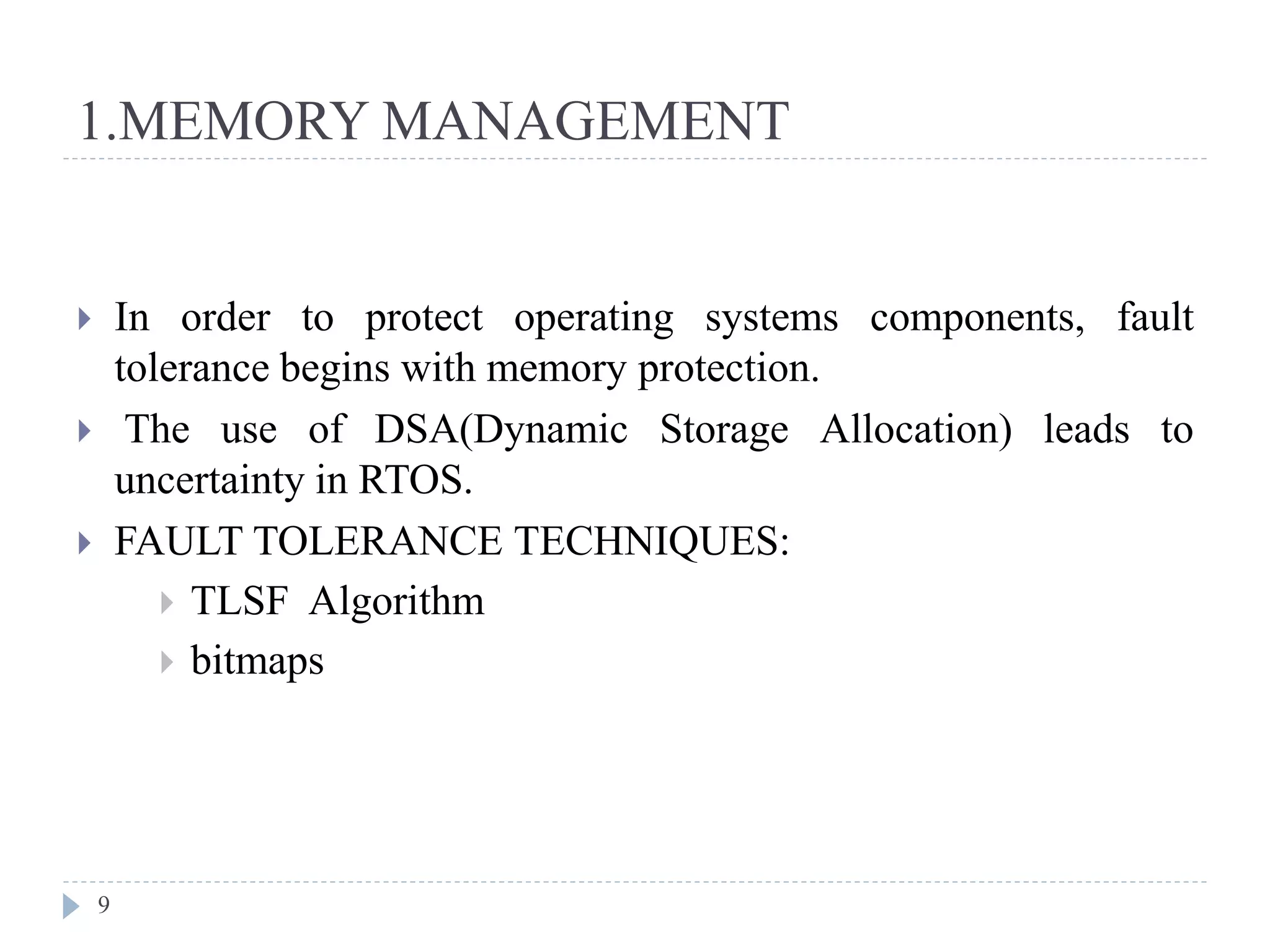 Fault tolerance techniques for real time operating system | PPTX