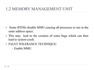 Fault tolerance techniques for real time operating system | PPTX