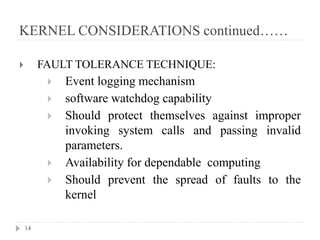 Fault tolerance techniques for real time operating system | PPTX