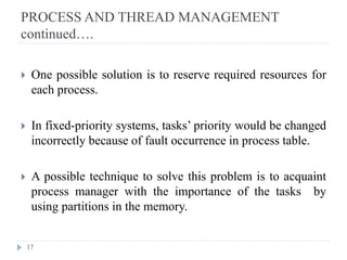 Fault tolerance techniques for real time operating system | PPTX