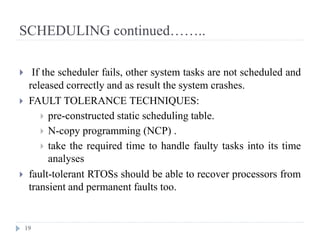 Fault tolerance techniques for real time operating system | PPTX