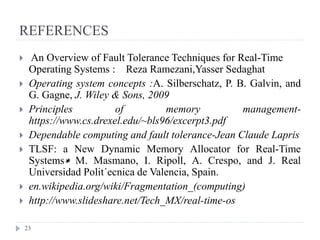 Fault tolerance techniques for real time operating system | PPTX