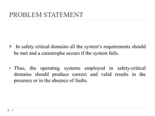 Fault tolerance techniques for real time operating system | PPTX