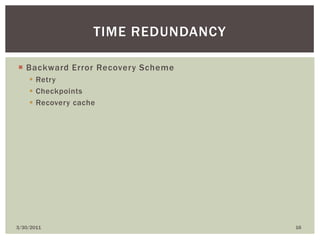 Fault tolerance techniques tsp | PPT
