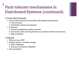 Fault tolerant mechanisms in Big Data | PDF