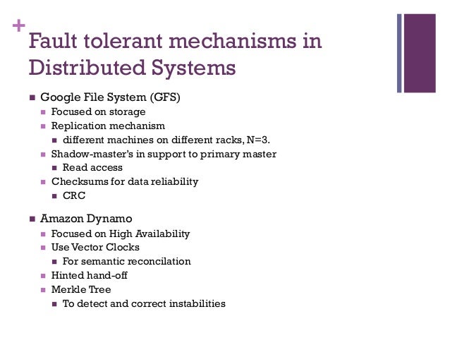 Fault tolerant mechanisms in Big Data Fault tolerant mechanisms in Big Data