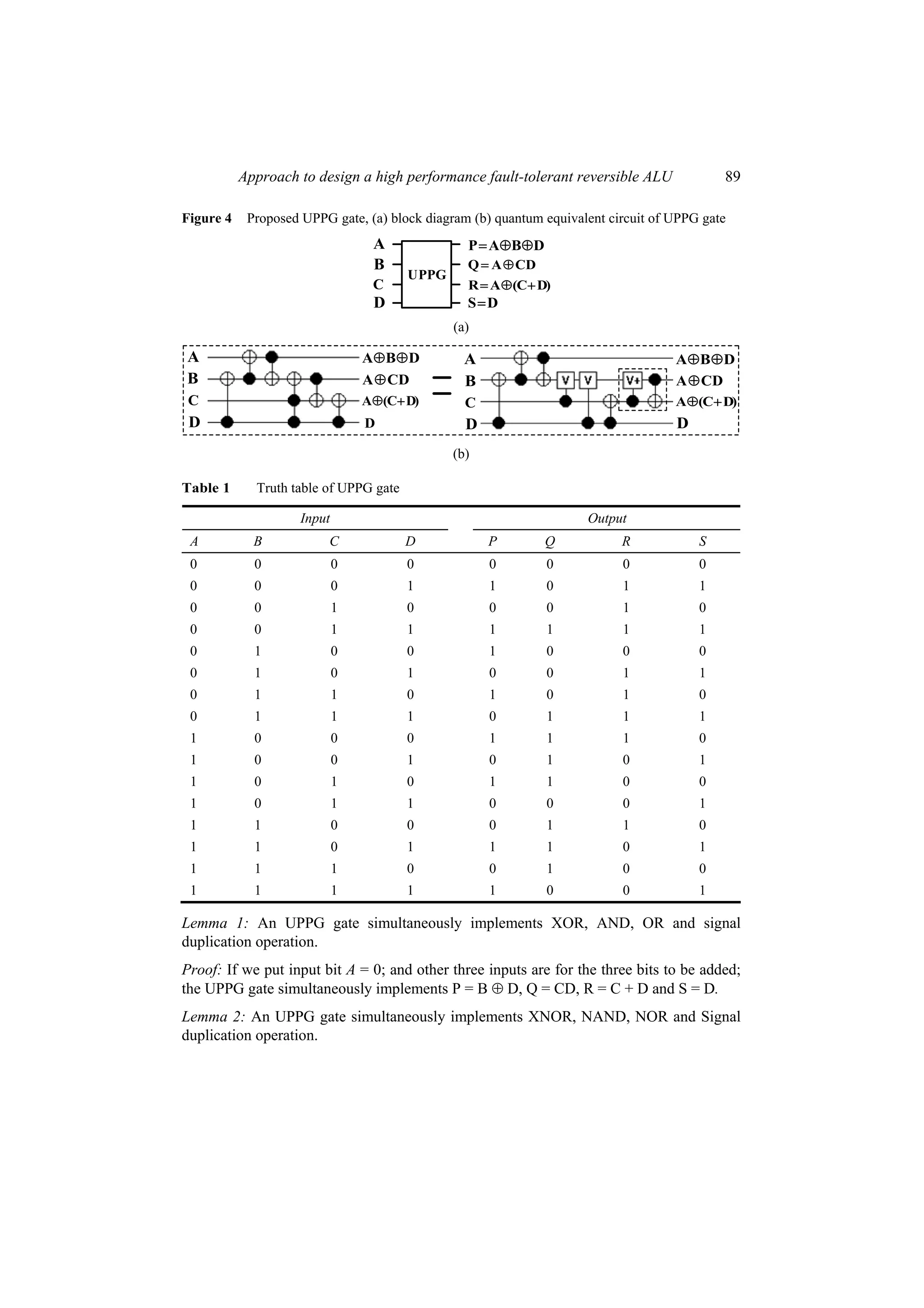 Approach to design a high performance fault-tolerant reversible ALU | PDF