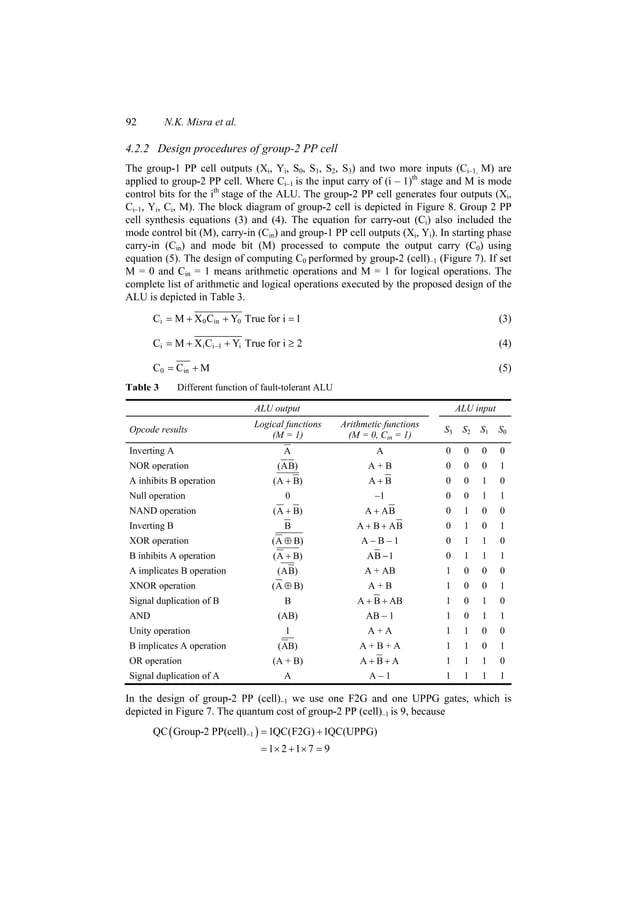 Approach to design a high performance fault-tolerant reversible ALU | PDF