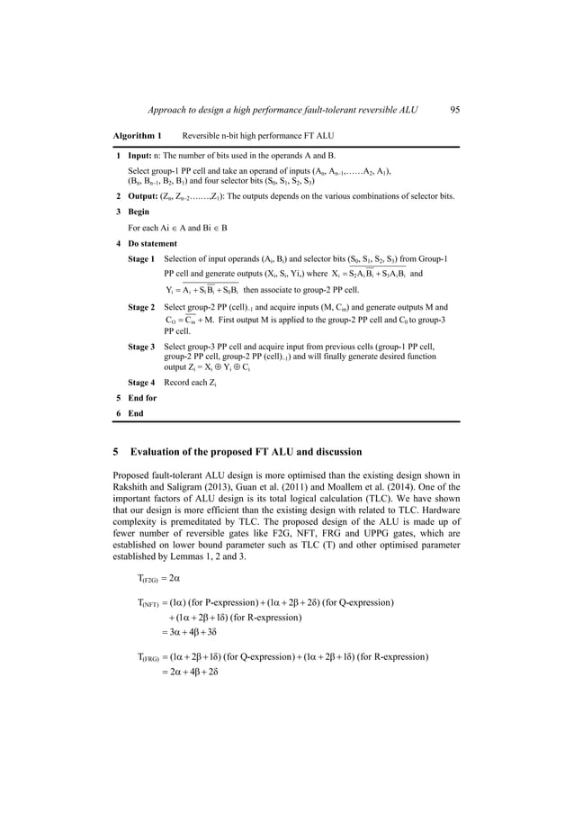 Approach to design a high performance fault-tolerant reversible ALU | PDF
