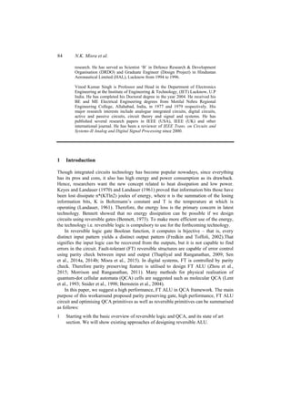 Approach to design a high performance fault-tolerant reversible ALU | PDF
