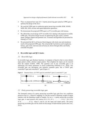 Approach to design a high performance fault-tolerant reversible ALU | PDF
