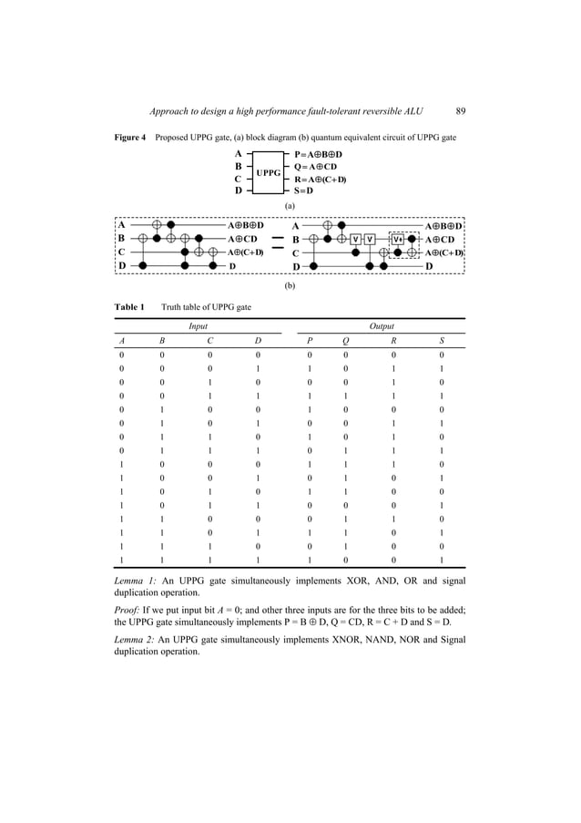 Approach to design a high performance fault-tolerant reversible ALU | PDF