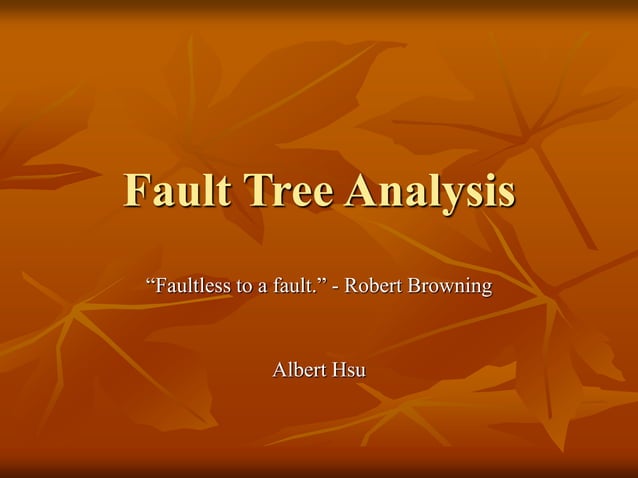 Fault Tree Analysis.ppt