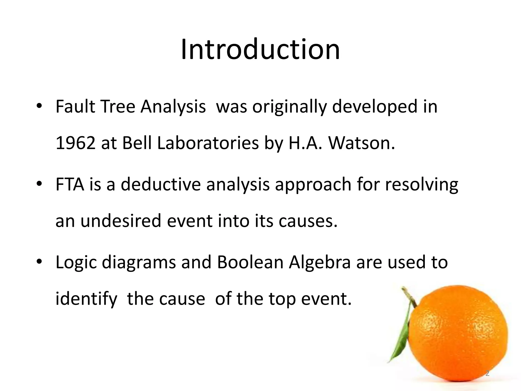 FAULT TREE ANALYSIS (FTA) SEMINAR PRESENTATION | PPTX