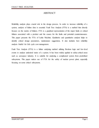 Fault tree analysis semiar report | DOCX