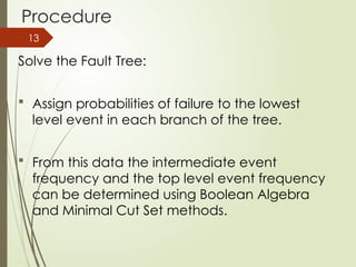 Fault tree analysis application & its procedure | PPTX