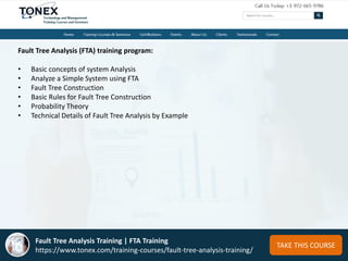 Fault Tree Analysis FTA Training | PPTX
