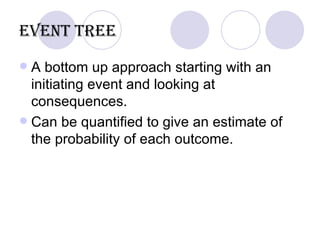 Fault tree and event tree in risk analysis | PPT