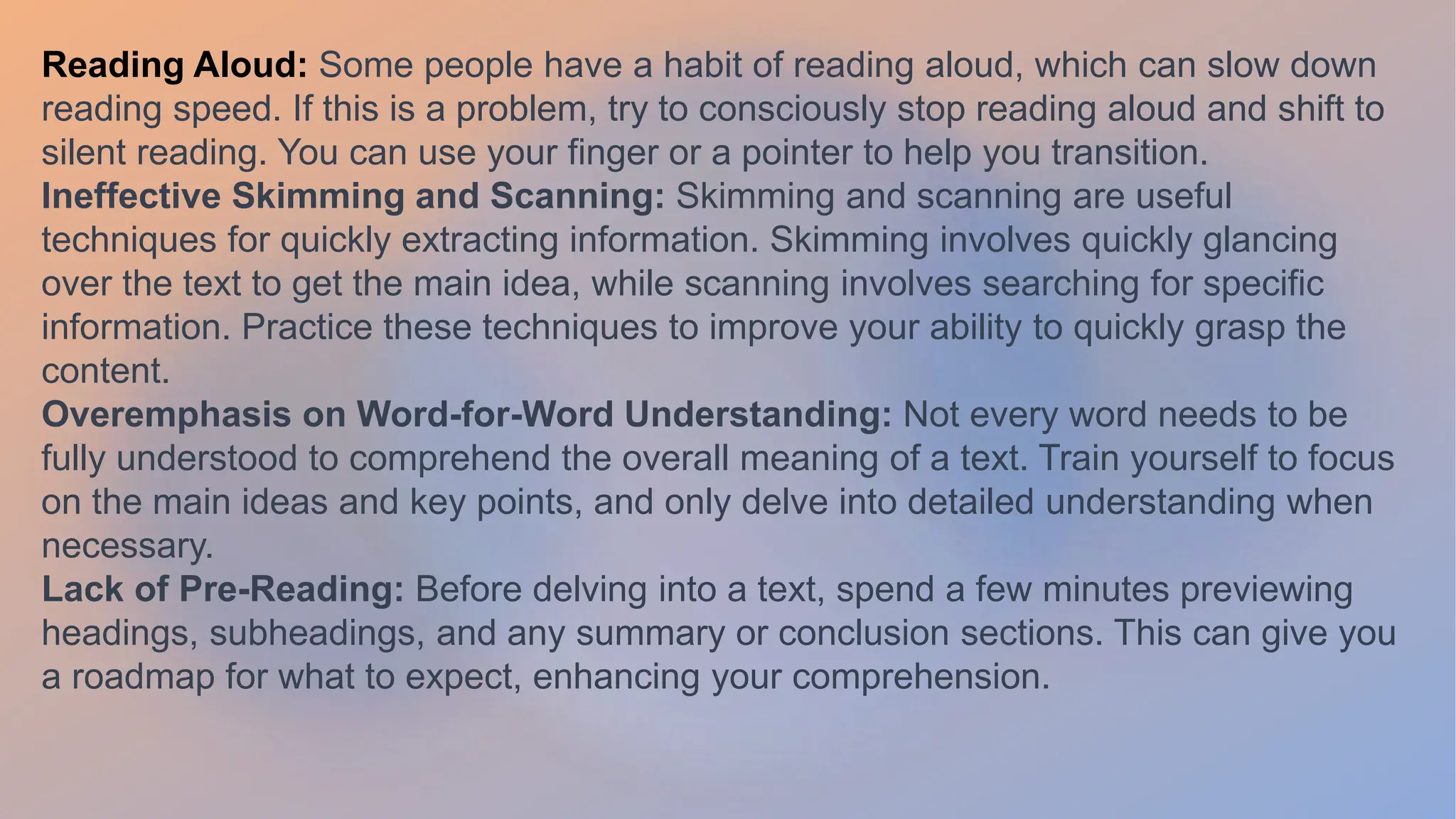 Faulty reading habits By Muteeba Aslam.pptx | Education
