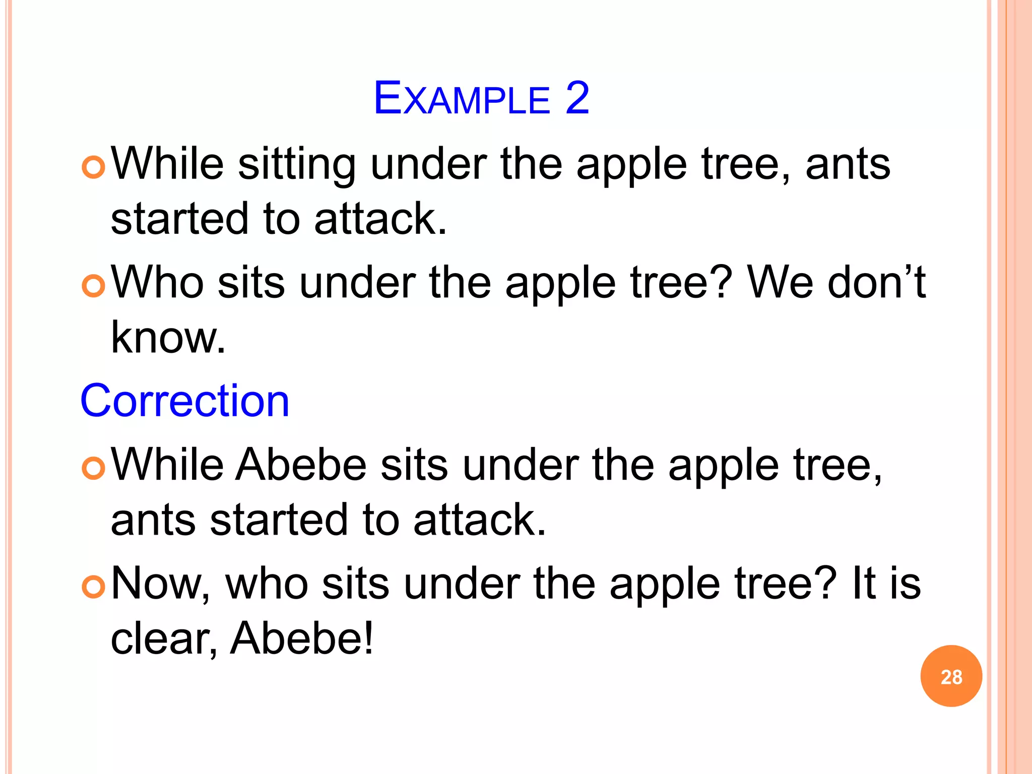 Faulty Sentences | PPTX