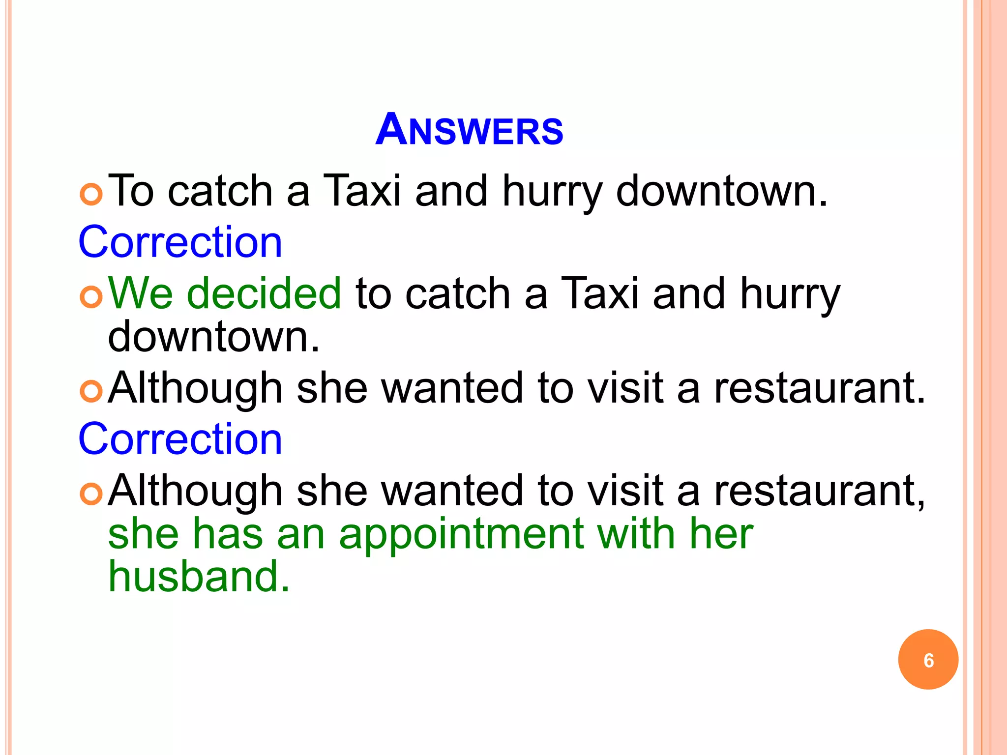 Faulty Sentences | PPTX