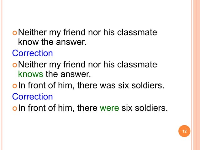 Faulty Sentences | PPTX