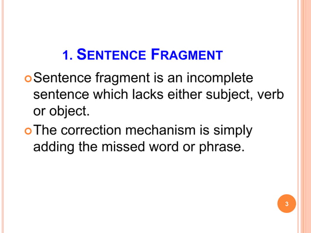 Faulty Sentences | PPTX