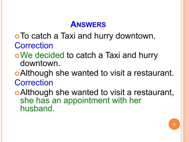 Faulty Sentences | PPTX