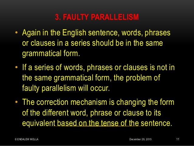 Faulty Sentences - Basic Writing Skills