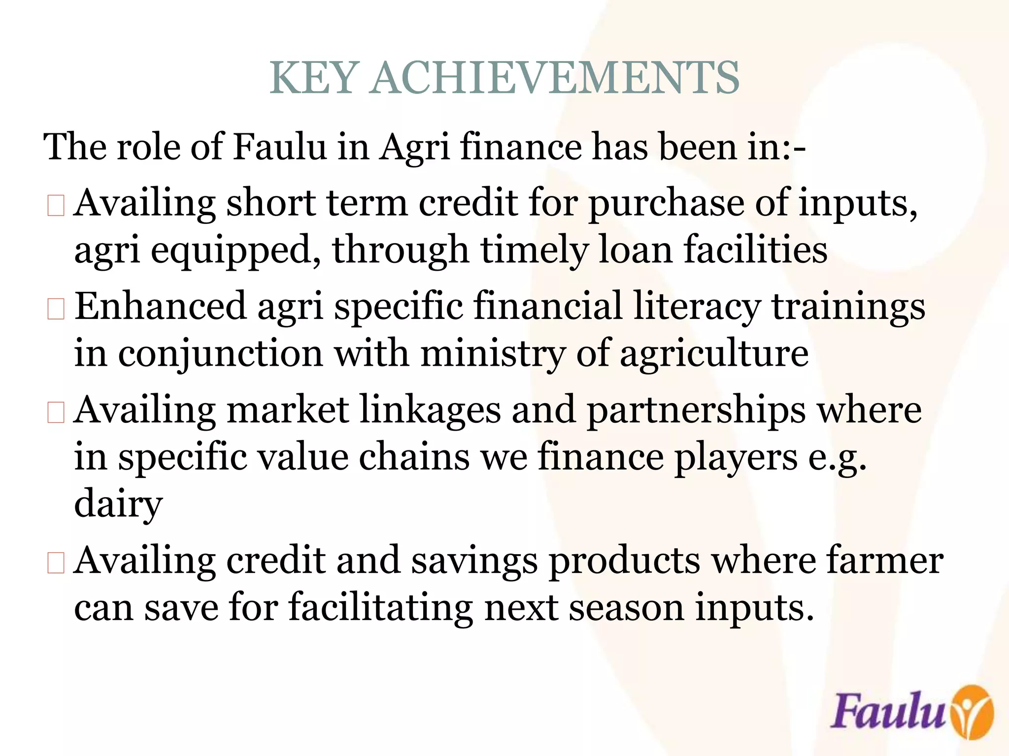 Faulu Kenya Microfinance Bank – Lessons Learnt from Agriculture Lending ...