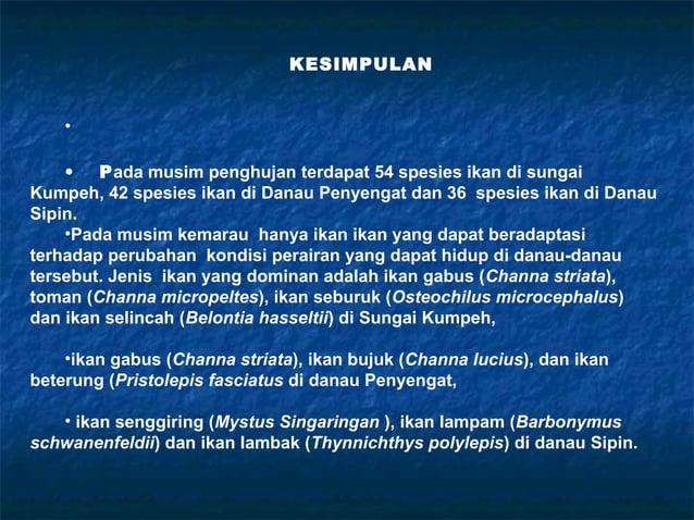 Fauna ikan di perairan rawa banjiran jambi | PPT