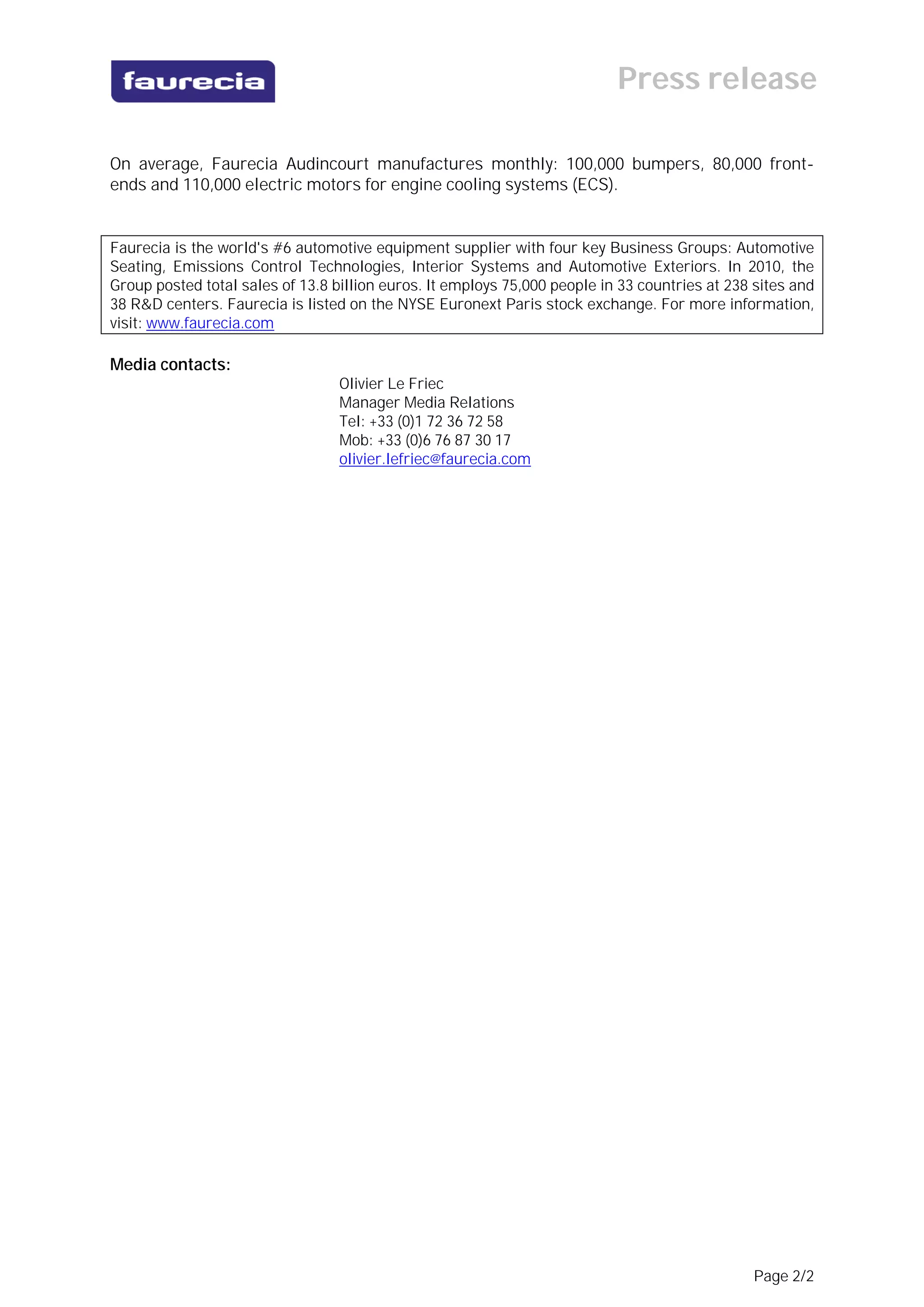 NewTech: a new production process for Faurecia Automotive Exteriors | PDF