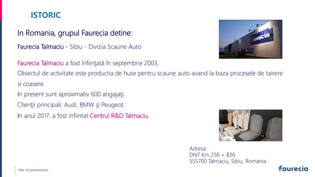 Faurecia in Romania | PPT
