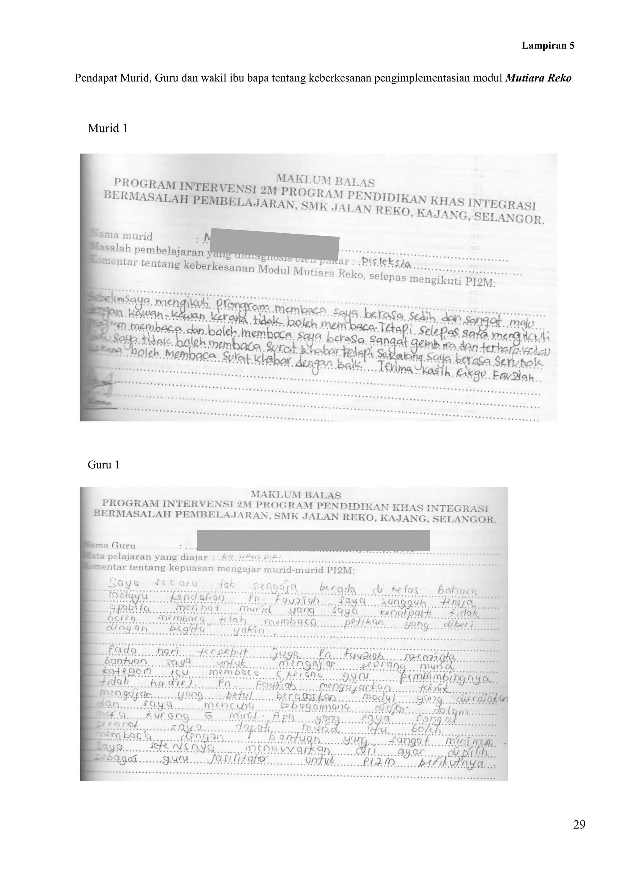 Implementasi ‘Mutiara Reko’ Dalam Kelas Intervensi 2M (KI2M) Program ...