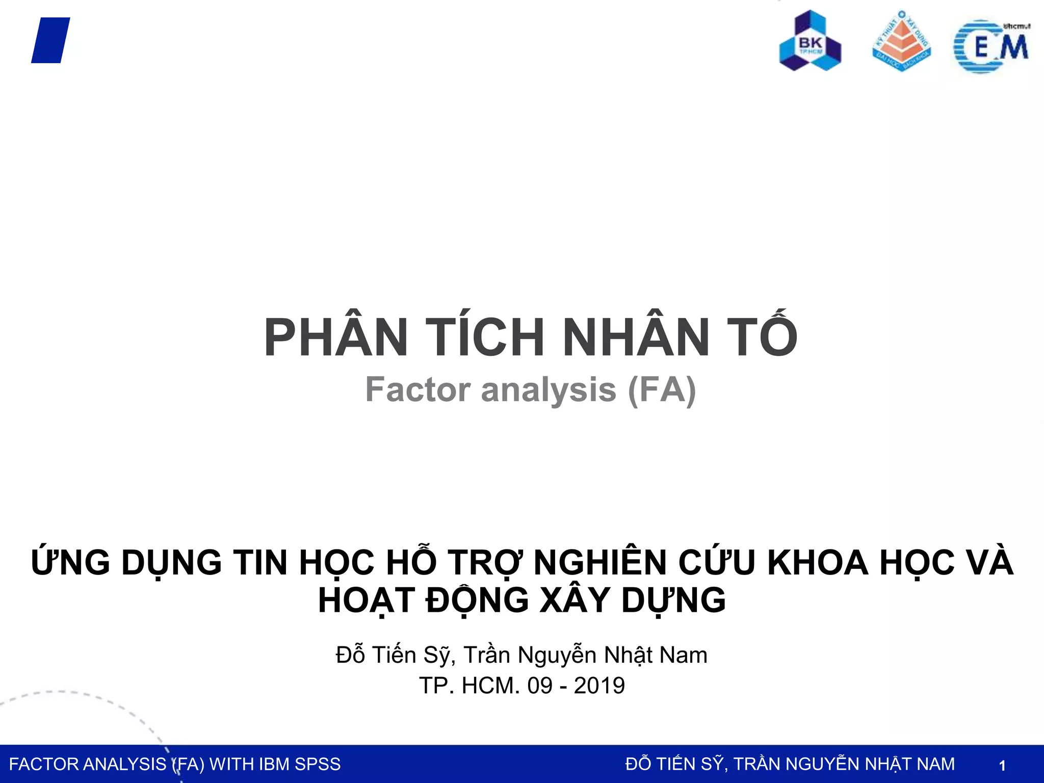 Factor analysis (FA) | PPTX