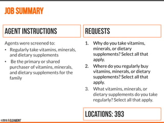 Vitamin, Mineral and Supplement Consumer Survey by Field Agent | PDF
